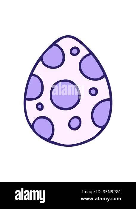 shivering motion animation of a hand drawn quirky cartoon easter egg ...