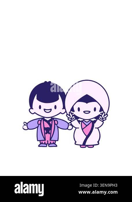 jumping motion animation of a Happy Japanese couple celebrating their ...