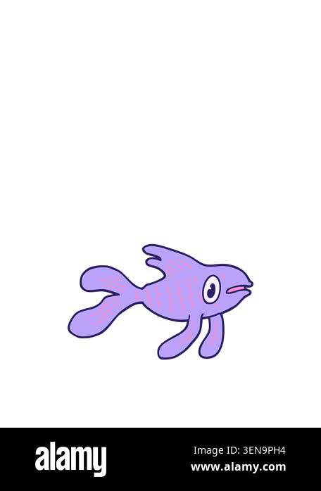 rise and float animation of cartoon of a fish Stock Video Footage - Alamy