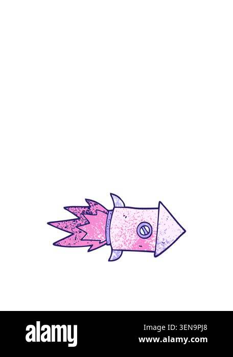 jumping motion animation of a doodle of a space rocket Stock Video ...