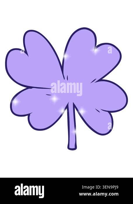 glitter effect animation of cartoon four leaf clover Stock Video ...