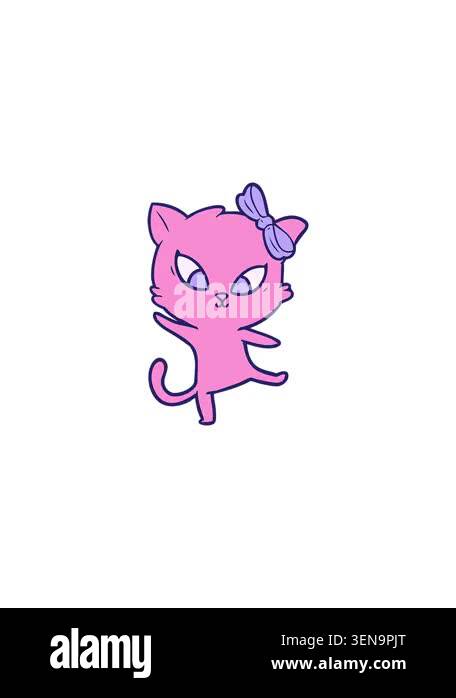 flashy sales animation of fun drawing of cartoon cat Stock Video ...