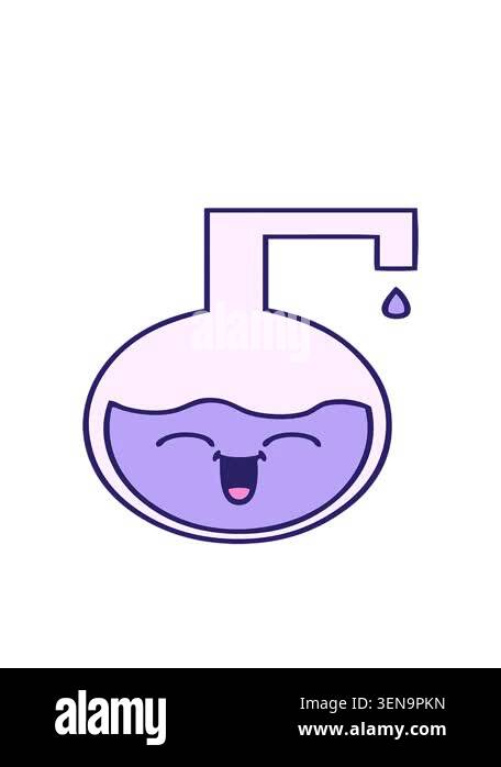 bobbing motion animation of cute cartoon of a science experiment Stock ...