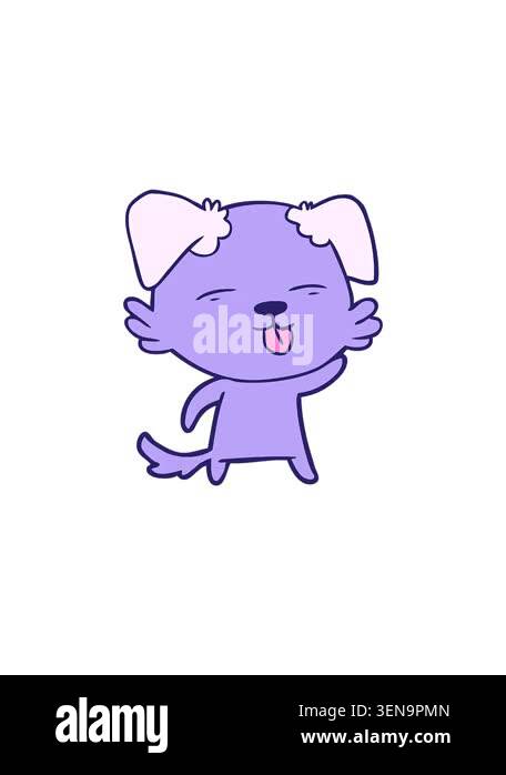spinning motion animation of cartoon dog sticking out tongue Stock ...