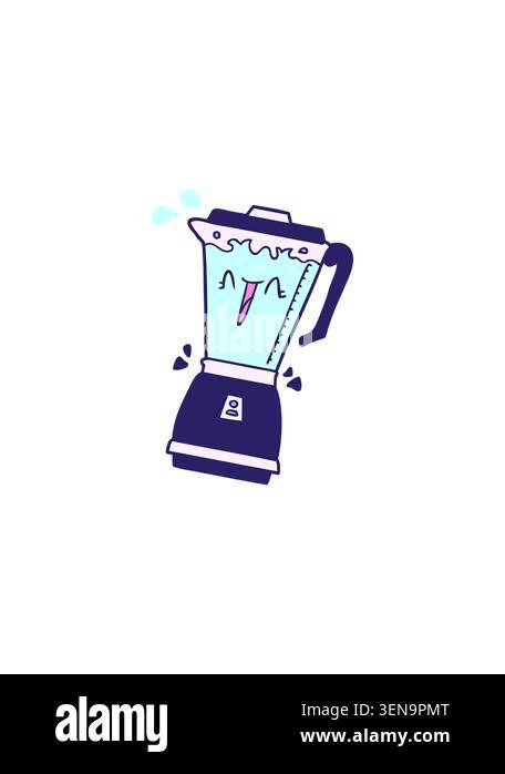 splitting effect animation of whirring cartoon food processor Stock ...