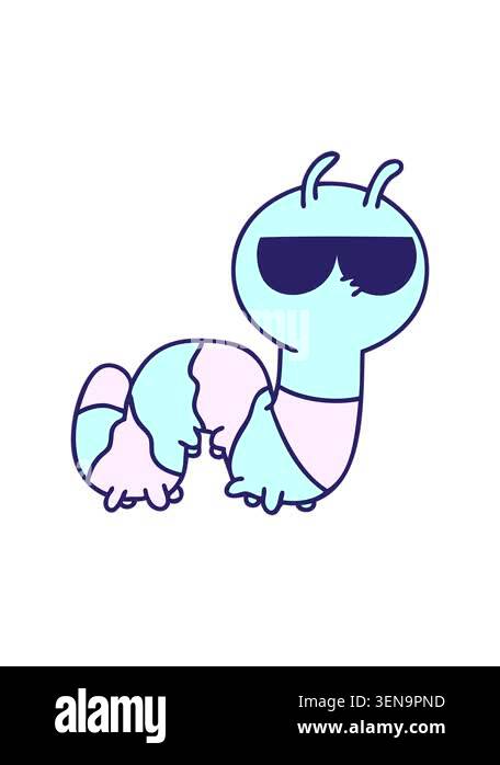 attention grabbing animation of cartoon of a cute bug wearing ...