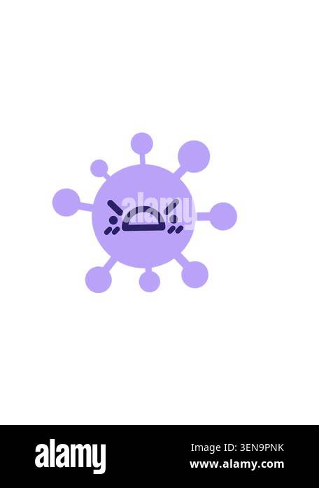 horizontally vibrating animation of angry virus icon Stock Video ...