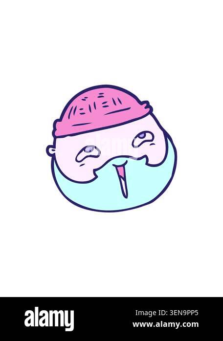 attention grabbing animation of cartoon male face with beard Stock ...