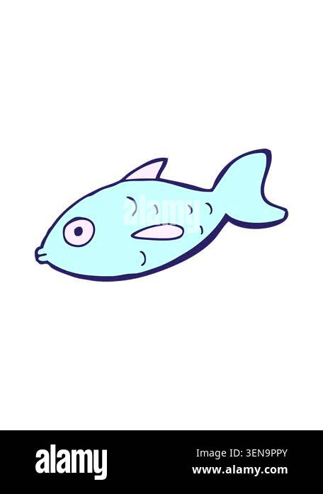 popping motion animation of cartoon fish illustration Stock Video ...