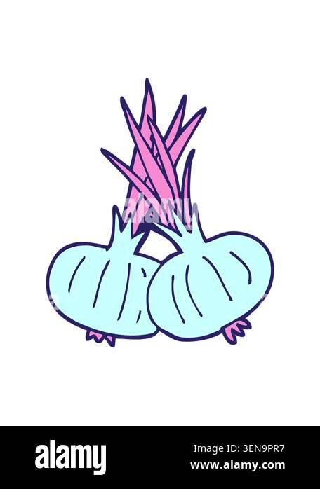shine light effect animation of cartoon doodle brown onions Stock Video ...