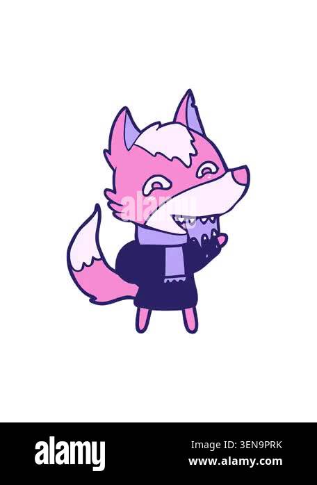 shivering motion animation of fox image character Stock Video Footage ...
