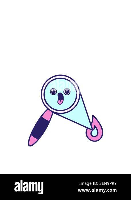 jumping motion animation of cartoon of a magnifying glass image Stock ...