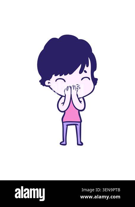 bobbing motion animation of cartoon woman thinking Stock Video Footage ...