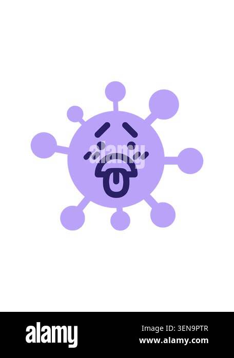popping motion animation of embarrassed virus design Stock Video ...