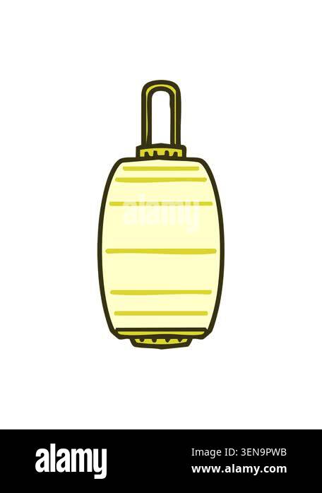 changing color animation of a traditonal japanese paper lantern hanging ...