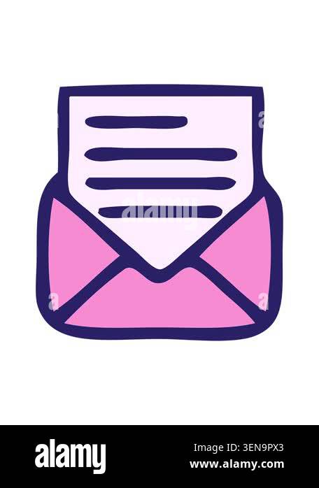 bobbing motion animation of cartoon of a letter and envelope Stock ...