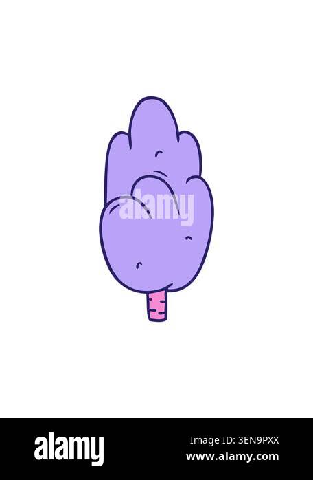 popping motion animation of hand drawn cartoon doodle single green tree ...