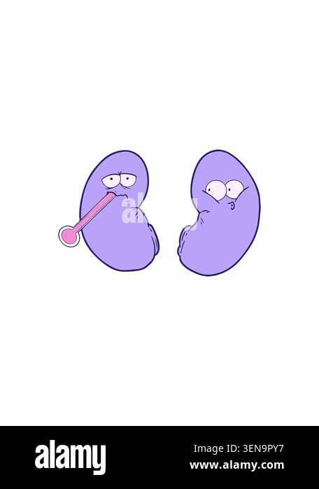 starburst effect animation of cartoon unhealthy kidney Stock Video ...