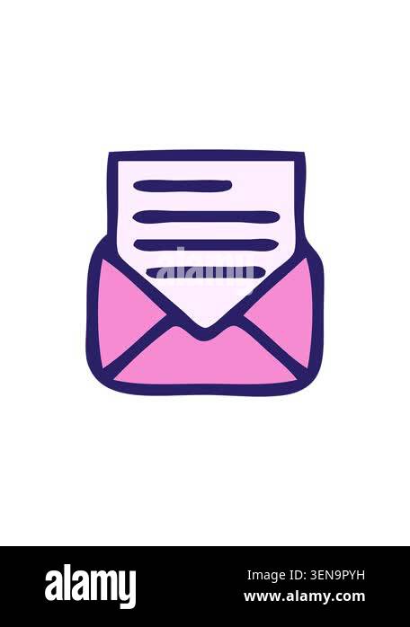 splitting effect animation of cartoon of a letter and envelope Stock ...