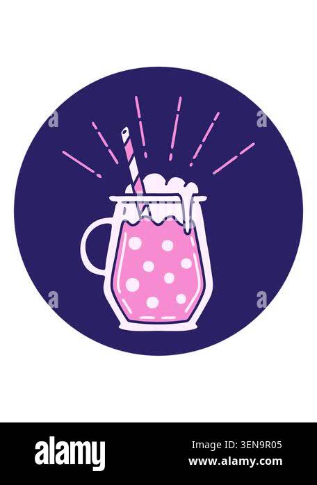 shaking motion animation of a icon of a tattoo style ginger beer Stock ...