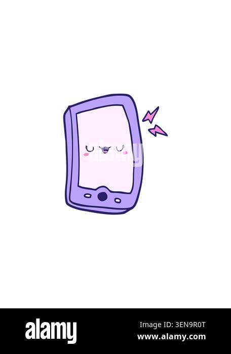 splitting effect animation of cute cartoon mobile Stock Video Footage ...