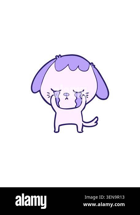 sales flash animation of cute puppy crying cartoon Stock Video Footage ...