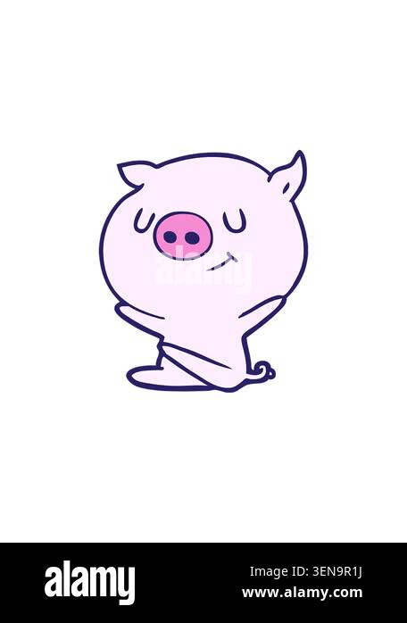 radioactive glowing animation of smiling cartoon pig Stock Video ...