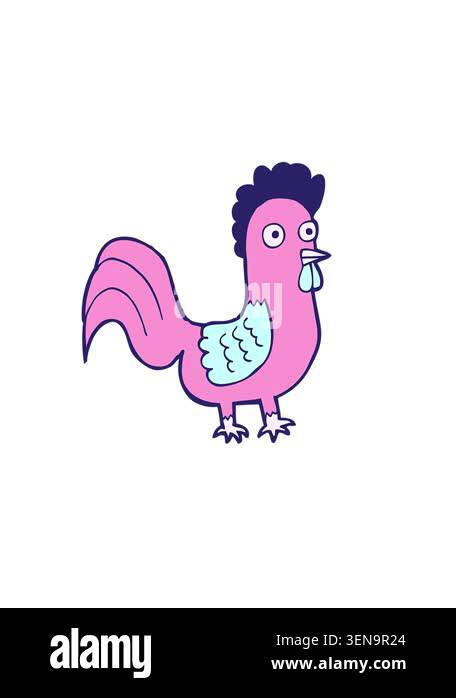 horizontally vibrating animation of cartoon rooster Stock Video Footage ...