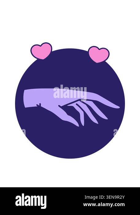 spinning hearts animation of iconic tattoo style image of a hand Stock ...
