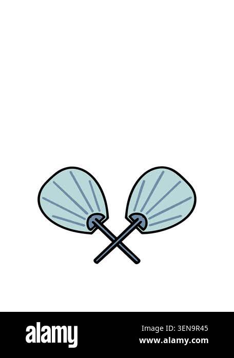 stretching up animation of uchiwa japanese celebration paddle fans ...