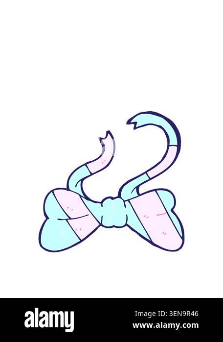 stretching up animation of cartoon bow tie Stock Video Footage - Alamy