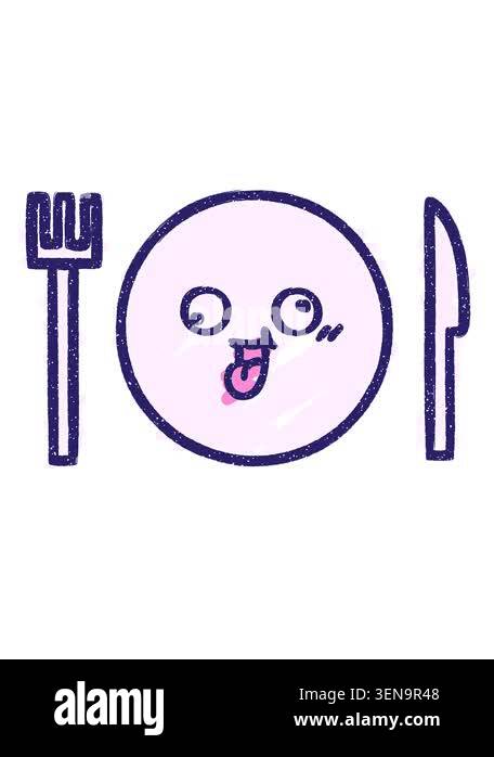 bobbing motion animation of Dinner Plate Chalk Drawing Stock Video ...