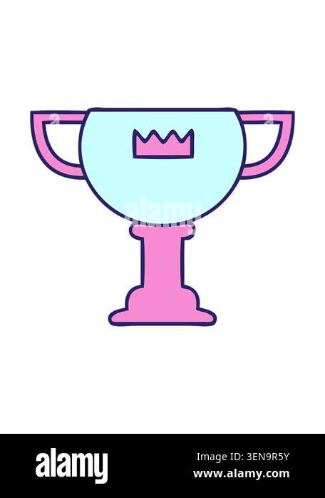 shaking motion animation of cute cartoon of a gold cup Stock Video ...
