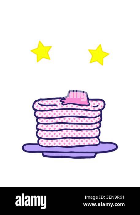 spinning stars animation of cartoon doodle stack of pancakes Stock ...