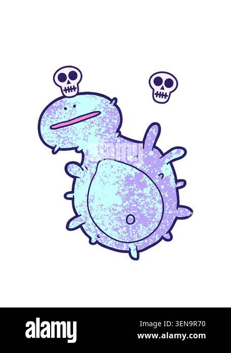 spinning skulls animation of cartoon germ Stock Video Footage - Alamy