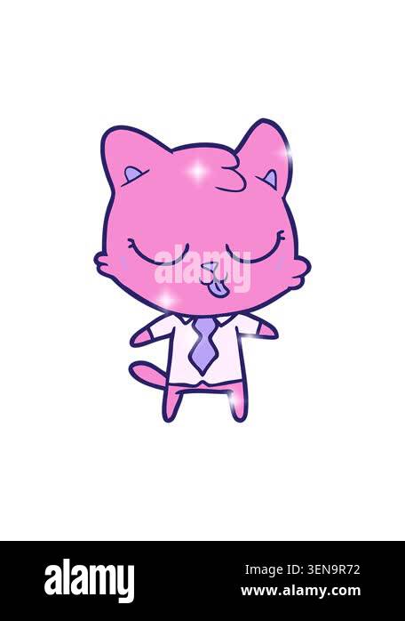 glitter effect animation of cartoon business cat Stock Video Footage ...