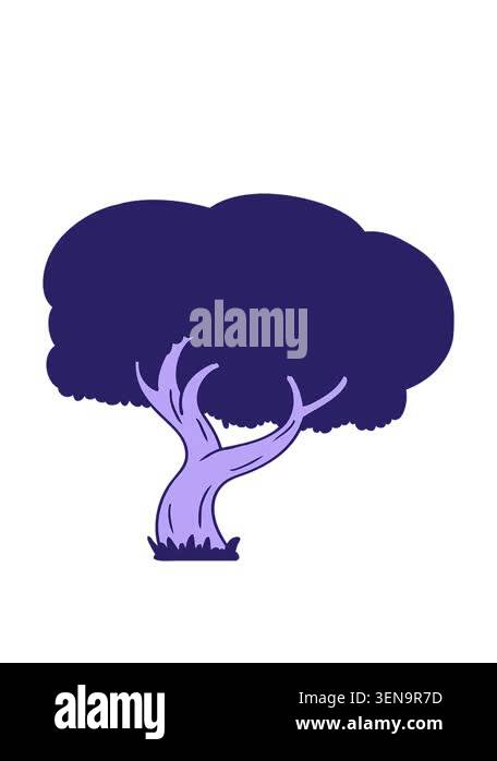 bobbing motion animation of hand drawn cartoon doodle of a summer tree ...