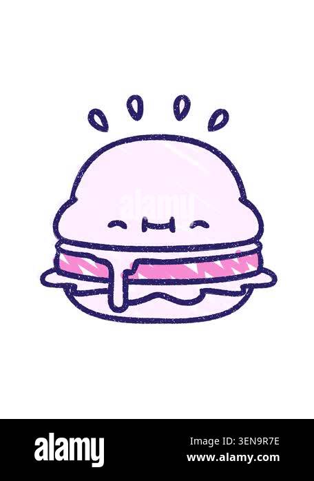 pressure popping animation of Cute Burger Chalked Drawing Stock Video ...