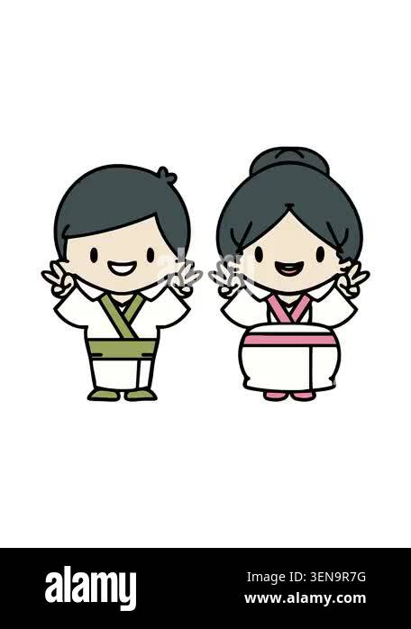 spinning motion animation of Japanese wedding couple celebrating ...
