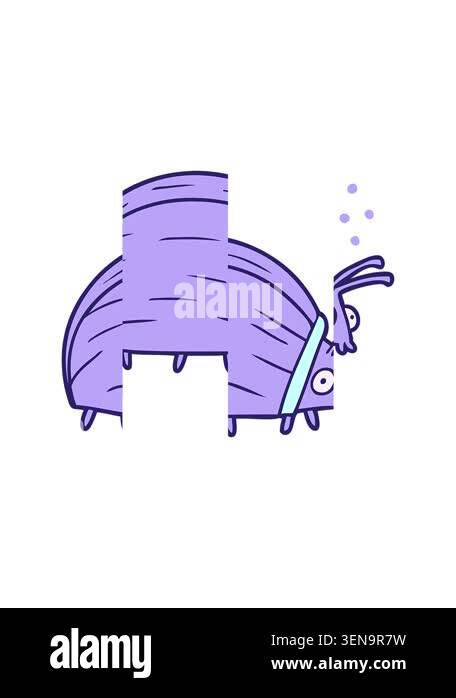 splitting motion animation of huge cartoon bug Stock Video Footage - Alamy
