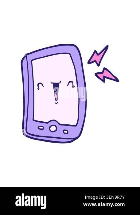jiggle and pause animation of cute cartoon mobile phone Stock Video ...