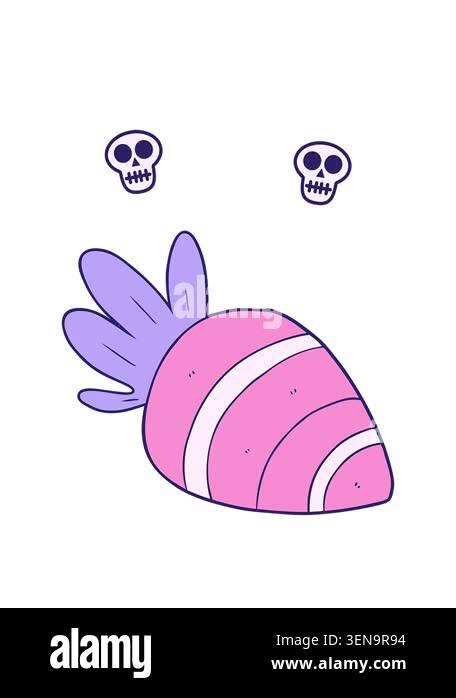 spinning skulls animation of cartoon carrot doodle Stock Video Footage ...