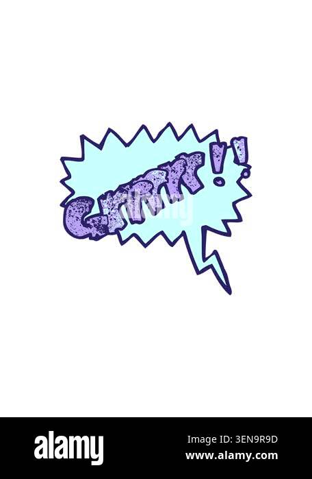 radioactive glowing animation of comic book growl Stock Video Footage ...