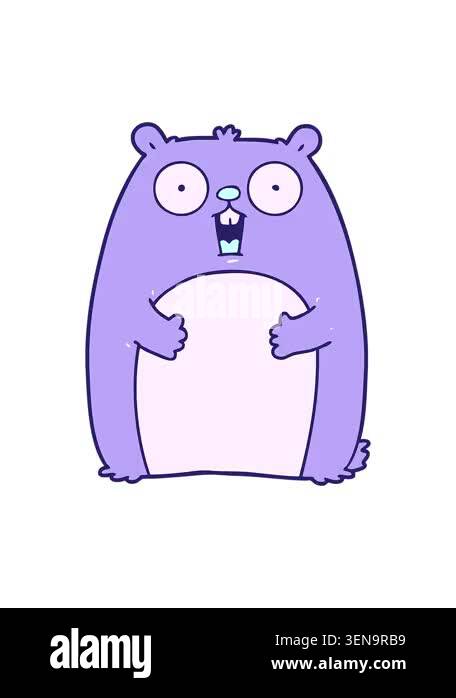 pixelize effect animation of cartoon shocked ground hog Stock Video ...