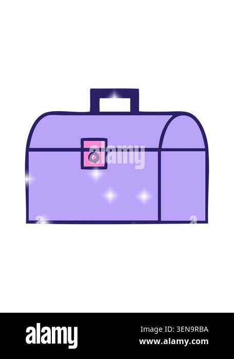 glitter effect animation of cute cartoon of a metal case Stock Video ...