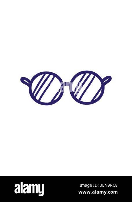 bobbing motion animation of cartoon spectacles icon Stock Video Footage ...
