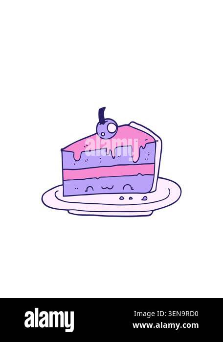 blinking radial lines animation of quirky cartoon cake Stock Video ...