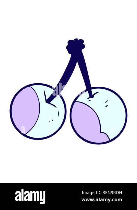 neon light effect animation of cartoon cherries drawing Stock Video ...