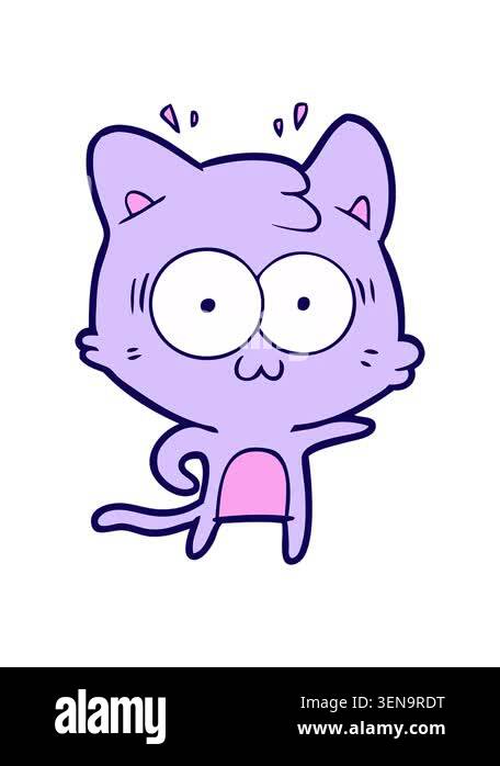 neon light effect animation of cartoon surprised cat Stock Video ...