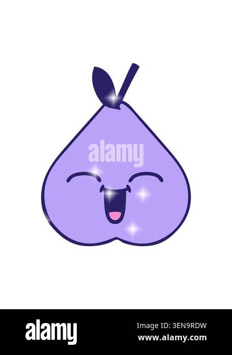 glitter effect animation of cartoon of a green pear design Stock Video ...